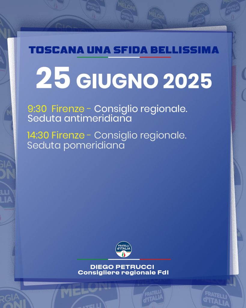 L'agenda del 25 giugno 2025
